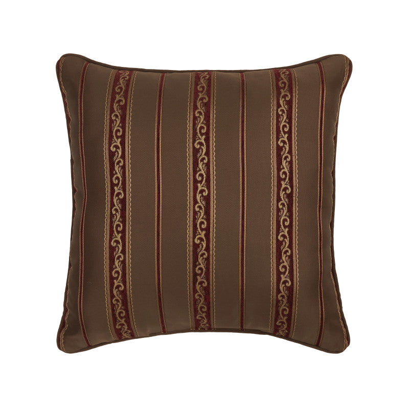 Odette 20" Damask Throw Pillow - Gold, Red & Chocolate – J. Queen New York