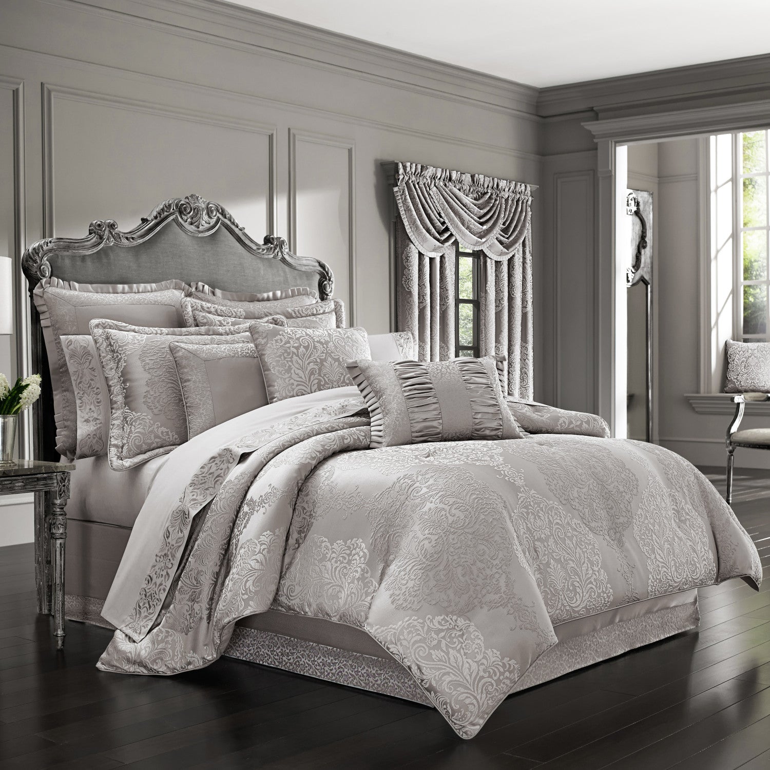 silver king size bedding
